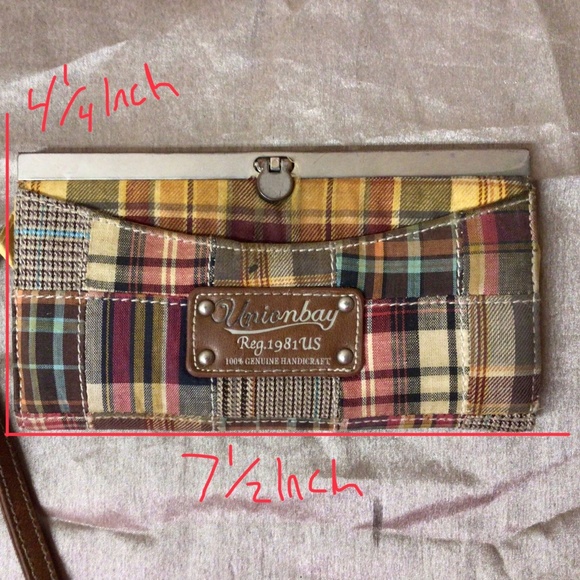 UNIONBAY | Bags | Vintage Union Bay Womens Plaid Wallet With Strap ...